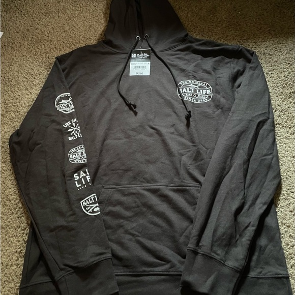 Salt Life | Jackets & Coats | Nwt Salt Life Black Hoodie Xl | Poshmark